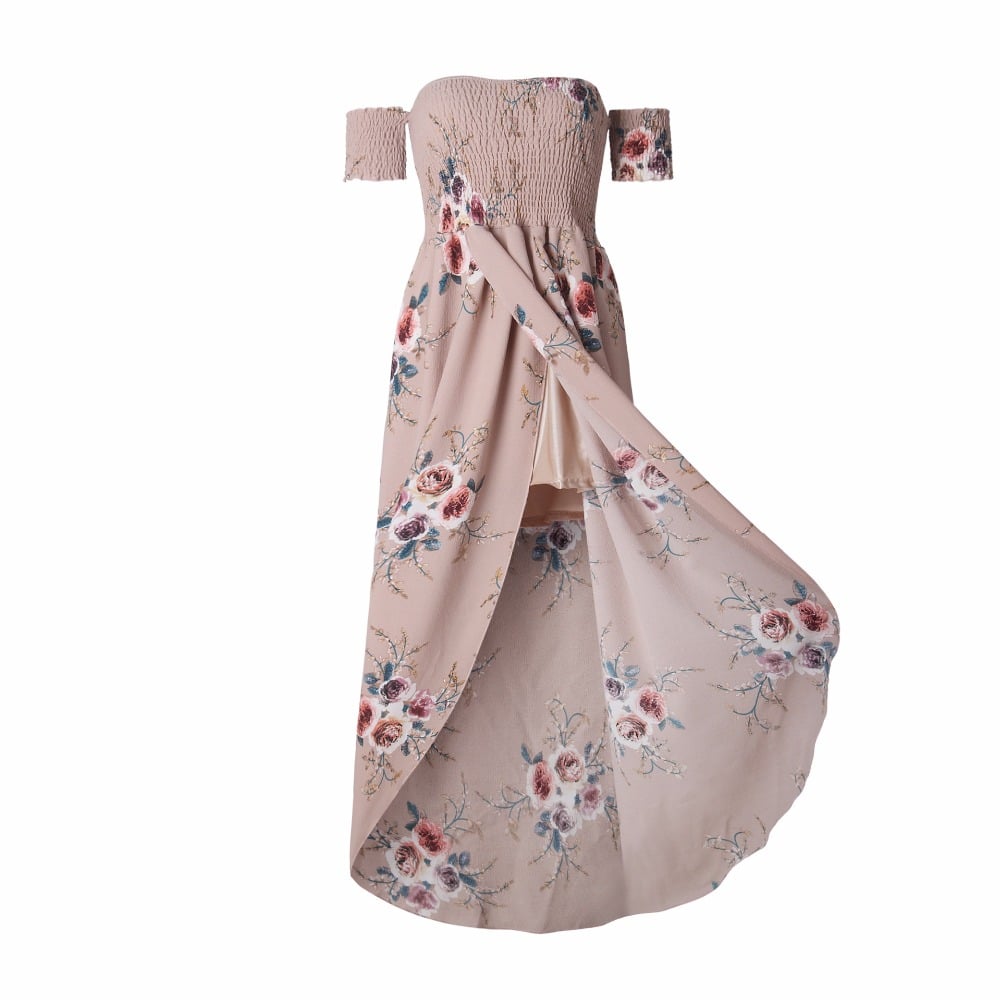 Boho Style Women's Dress with Floral Print - bohogammastyle